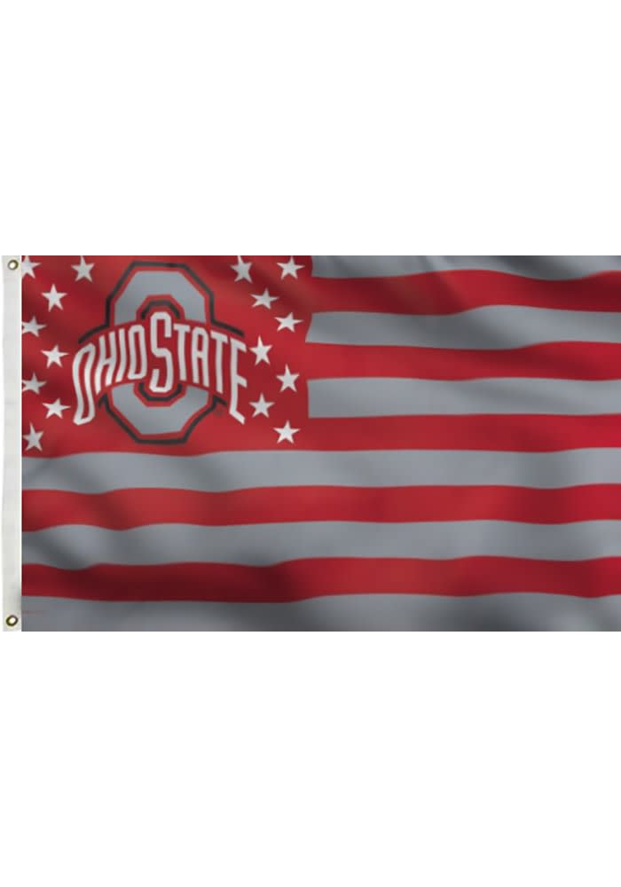 Ohio State Buckeyes Red 3x5 Stars and Stripes Deluxe Silk Screen ...