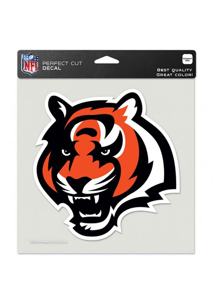 Cincinnati Bengals ORANGE Team 8x8 Full Color Logo Auto Decal - 5714943