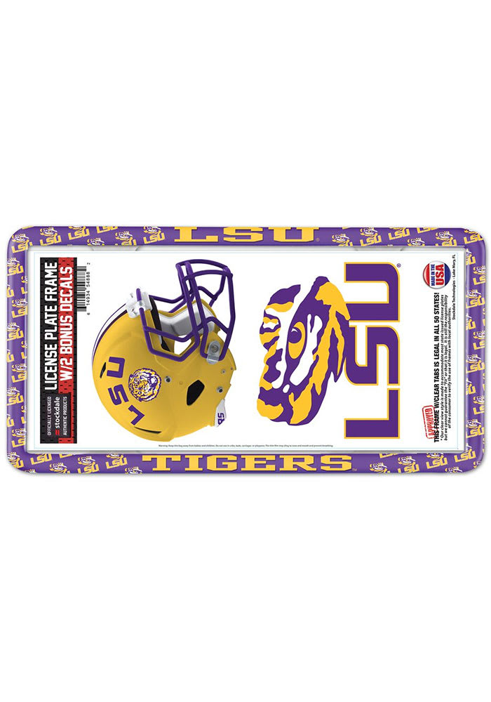 LSU Tigers License Plate Frame - LSU Tigers PURPLE 2-Pack Decal Combo ...