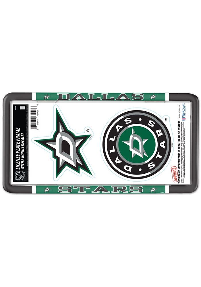 Dallas Stars License Plate Frame - Dallas Stars GREEN 2-Pack Decal ...