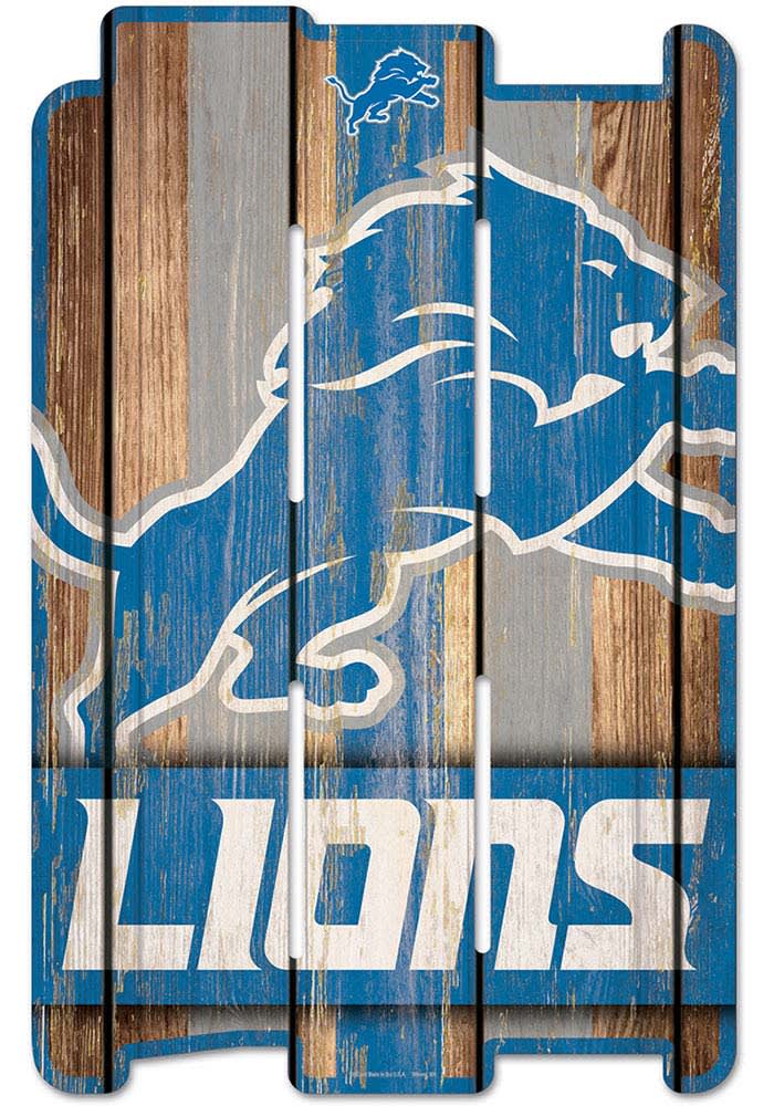 Detroit Lions BLUE 11x17 Vertical Plank Sign - 5717716