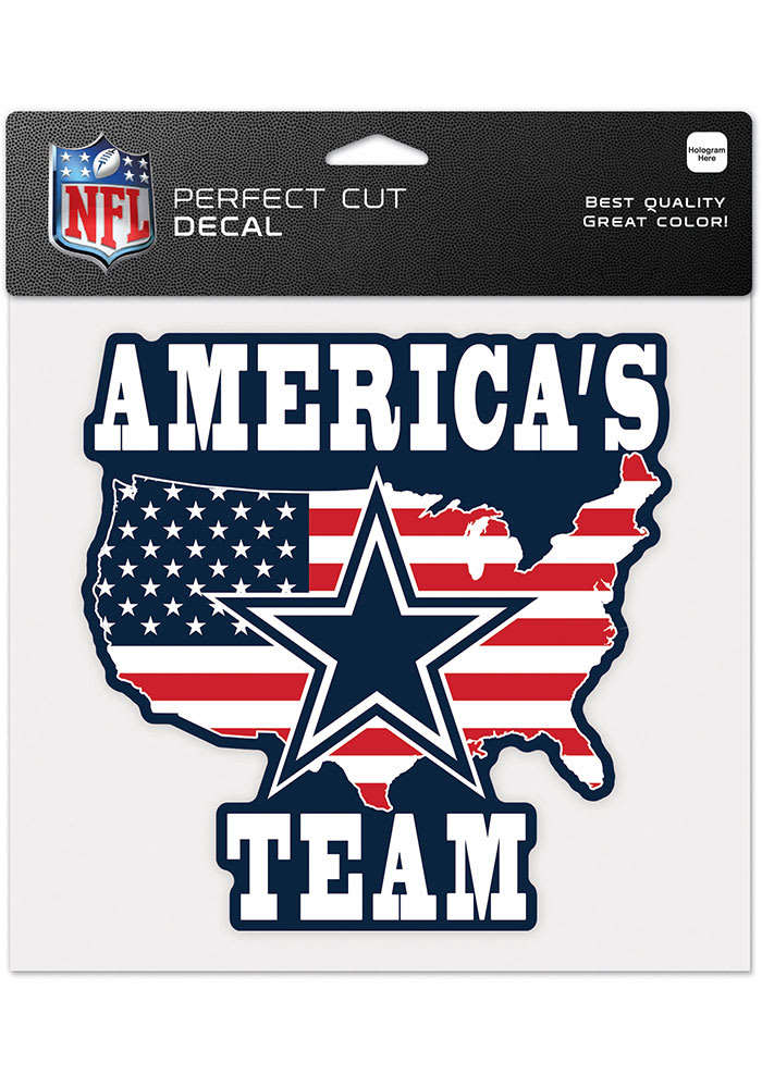 Dallas Cowboys BLUE 8x8 USA Slogan Auto Decal - 5718491
