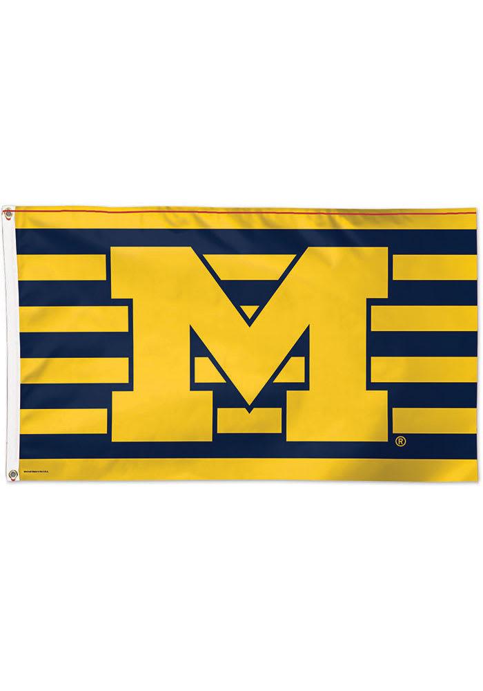 Michigan Wolverines YELLOW Americana 3x5 ft Silk Screen Grommet Flag ...