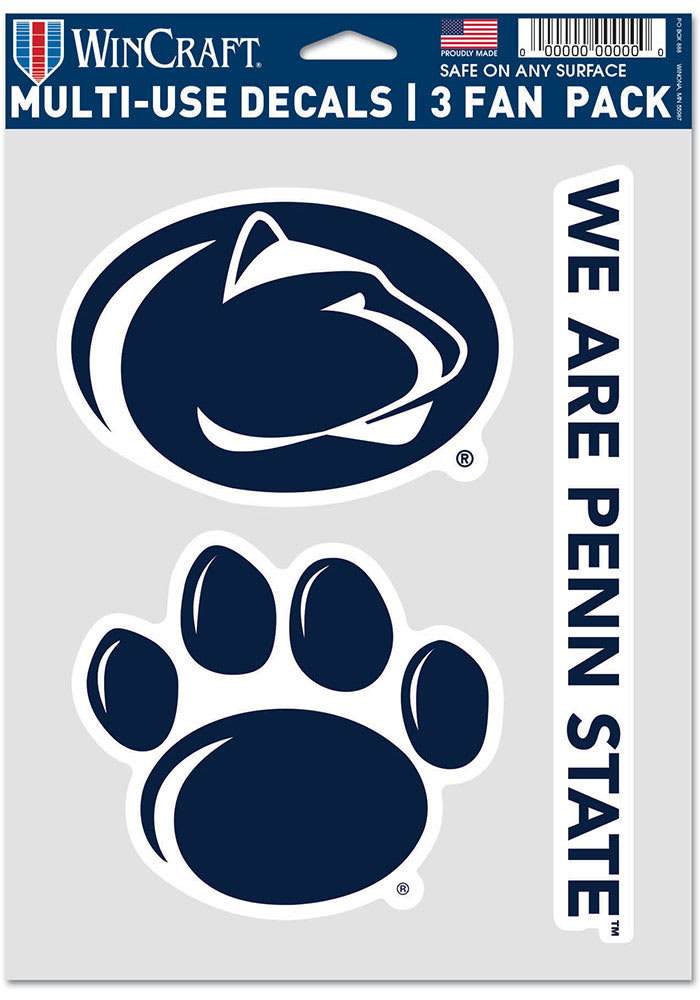 Penn State Nittany Lions BLUE Triple Pack Auto Decal - 5718916