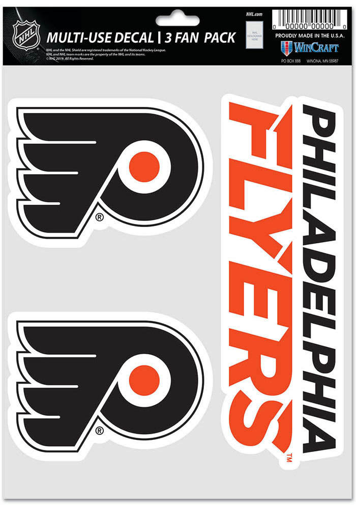 Philadelphia Flyers BLACK Triple Pack Auto Decal - 5718932