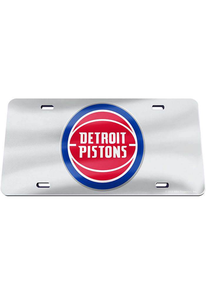 Detroit Pistons License Plate- Detroit Pistons Silver Logo Team License ...