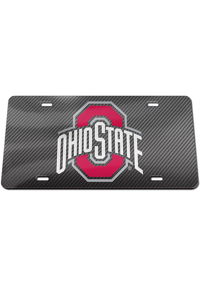 Ohio State Buckeyes License Plate- Ohio State Buckeyes GRAY Carbon ...