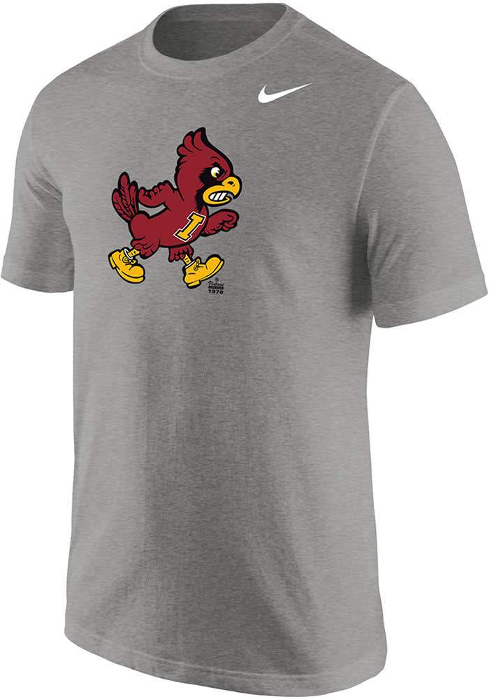 Nike Iowa State Cyclones GREY HEATHER Walking Cy Short Sleeve T Shirt ...