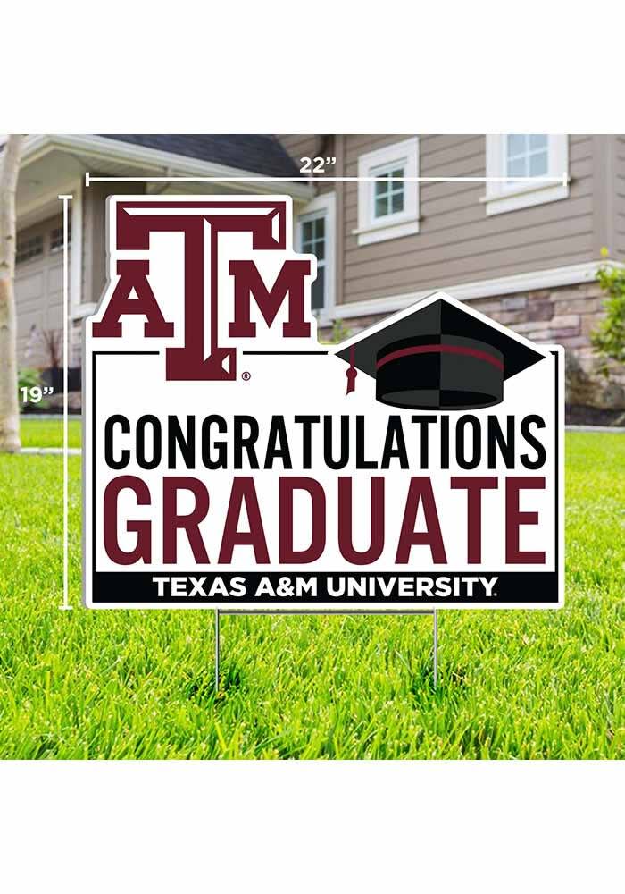 Texas A&M Aggies White Congratulations Graduate Yard Sign - 57292865