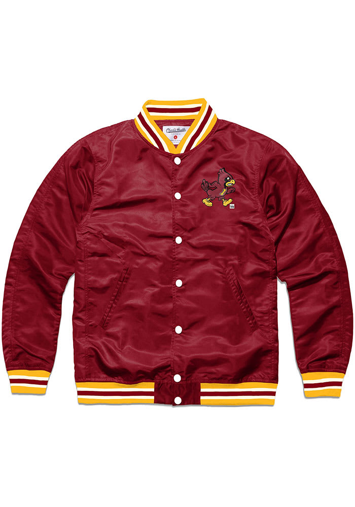 Charlie Hustle Iowa State Cyclones Mens CARDINAL Script Varsity Jacket ...