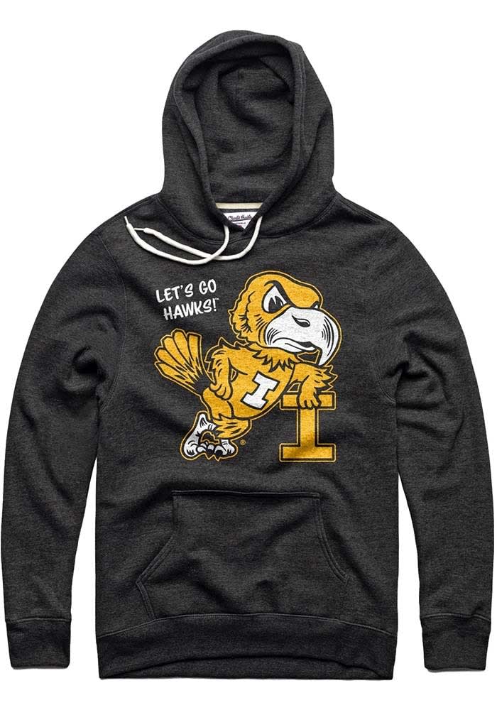 Charlie Hustle Iowa Hawkeyes Mens BLACK Leaning Mascot Long Sleeve ...