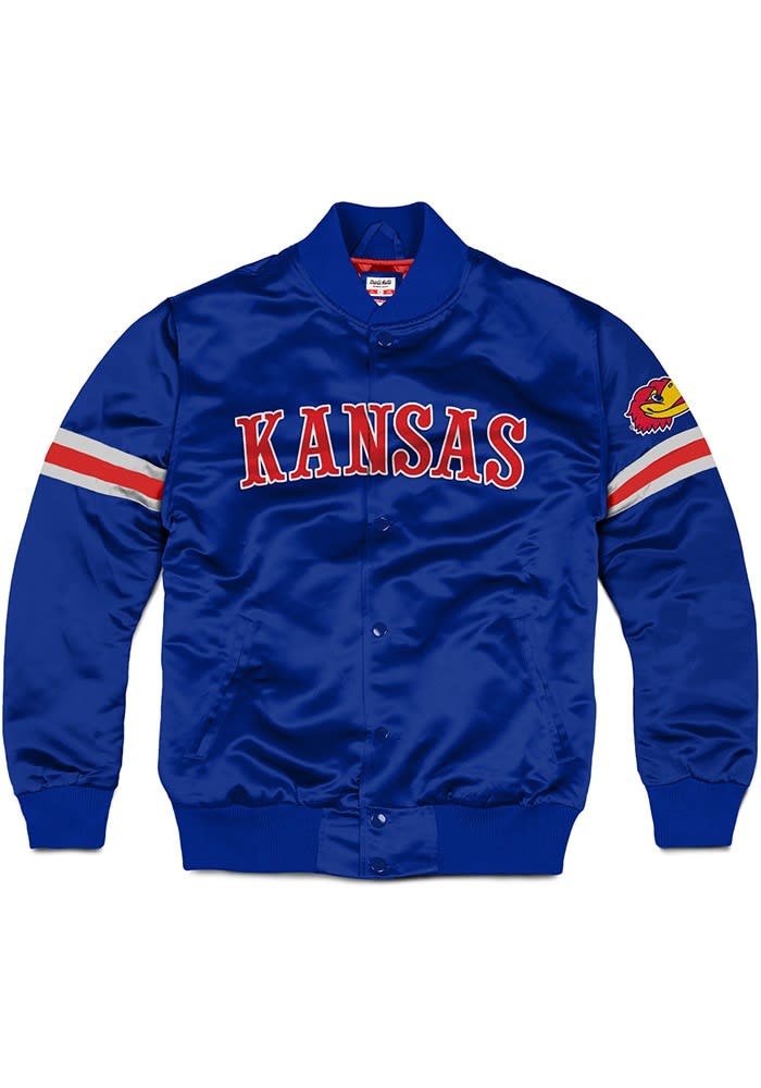 Charlie Hustle Kansas Jayhawks Mens ROYAL Bomber Heavyweight Jacket ...