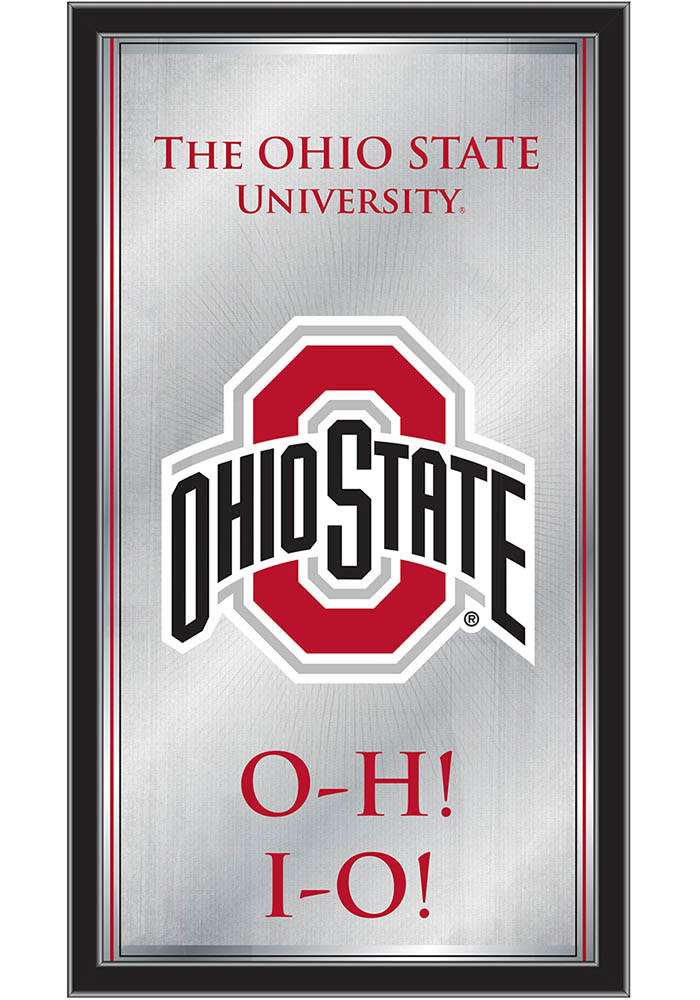 Ohio State Buckeyes SILVERGREY Fight Song Hanging Back Bar Mirror - 5743014