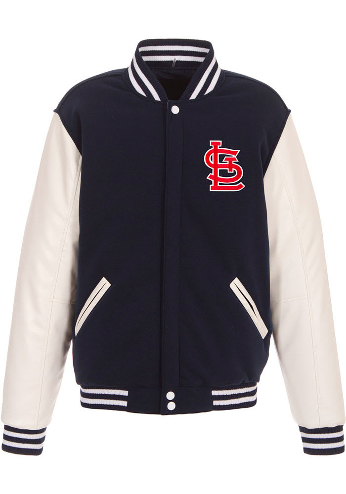 St Louis Cardinals Mens Reversible Fleece Faux Leather NAVY Medium ...