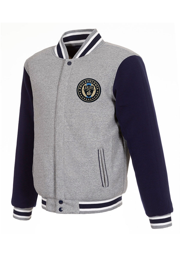 Philadelphia Union Mens Reversible Fleece GREY Medium Weight Jacket ...