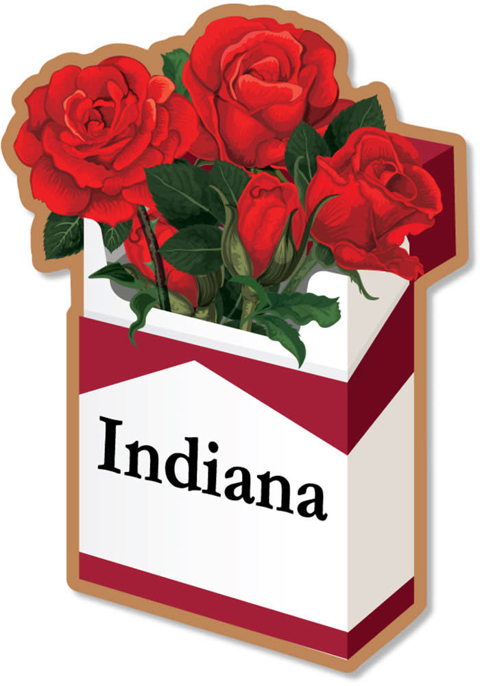 Indiana Souvenir | Indiana Stickers Red Rose Cigarette Box - 58816139