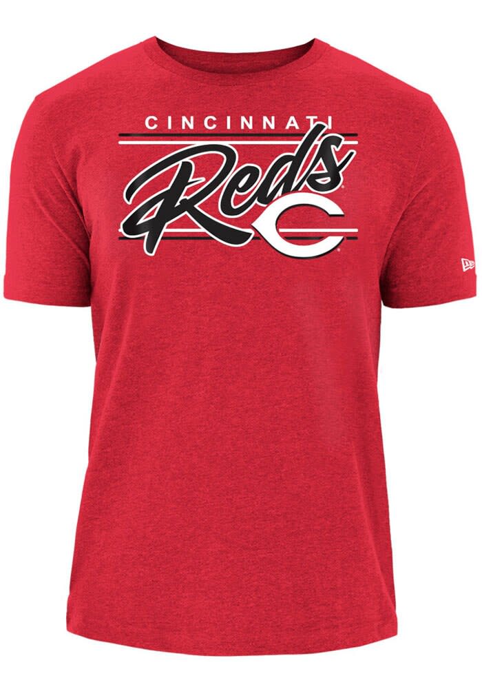 New Era Cincinnati Reds Red Brushed Bi-Blend SS Short Sleeve T Shirt ...