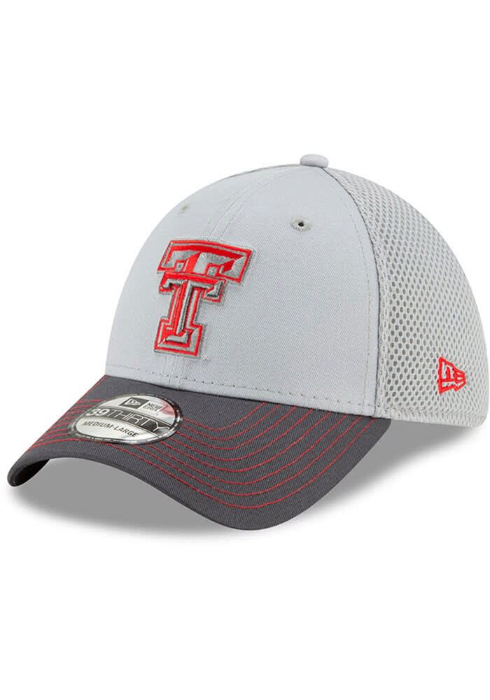 Texas Tech Red Raiders Mens Neo 39THIRTY GRAY New Era Flex Hat - 59000174