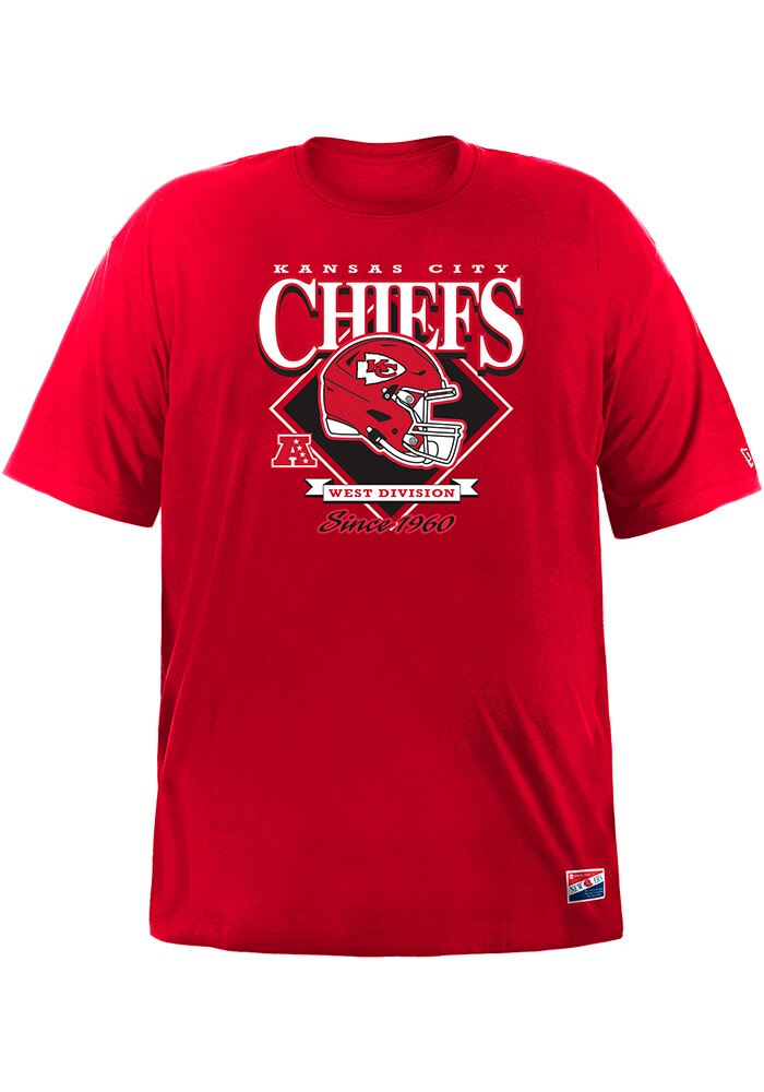 New Era Kansas City Chiefs Mens Red Helmet Graphic Big And Tall T Shirt 5854