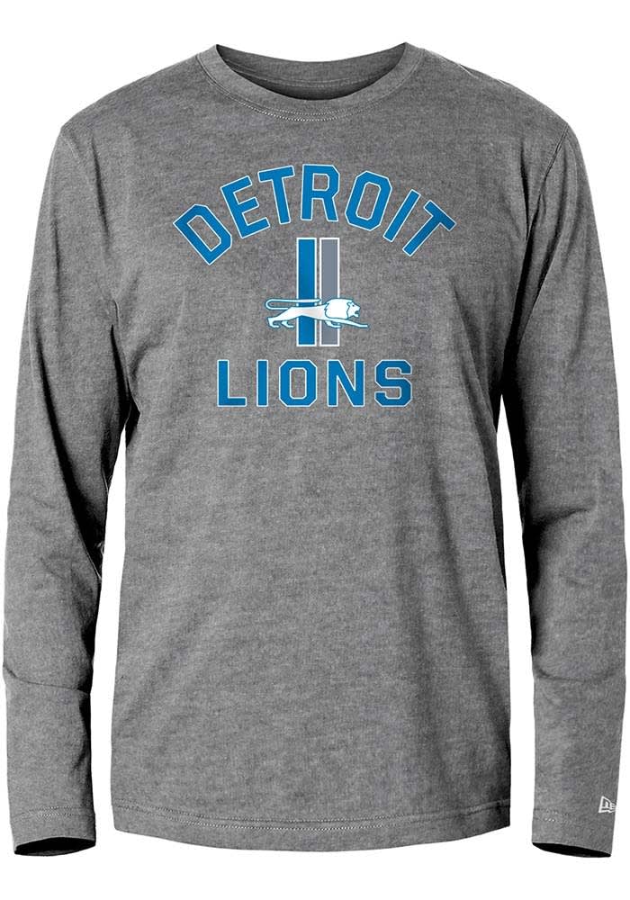 New Era Detroit Lions Retro Heart and Soul Long Sleeve T Shirt GREY ...