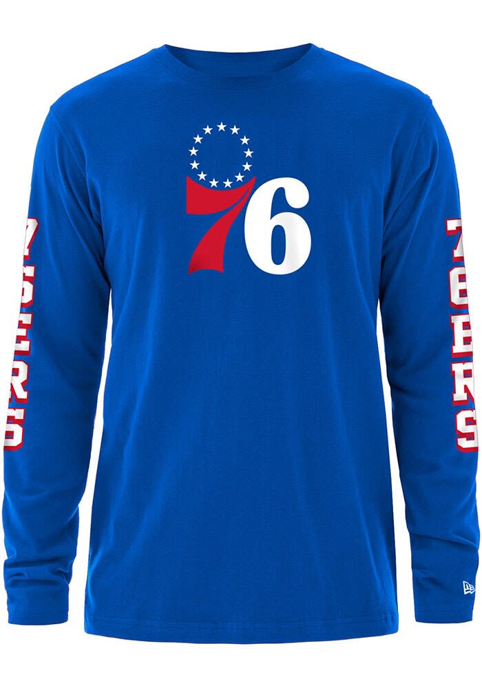 New Era Philadelphia 76ers Game Day Long Sleeve T Shirt BLUE - 590002056