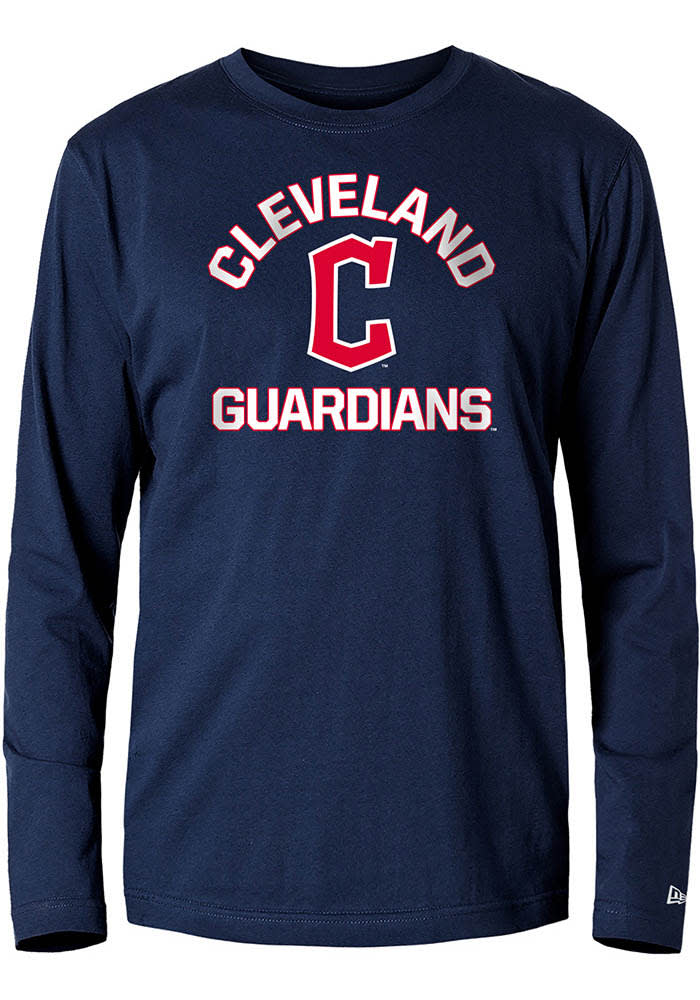 New Era Cleveland Guardians Cotton Long Sleeve T Shirt NAVY - 590002142