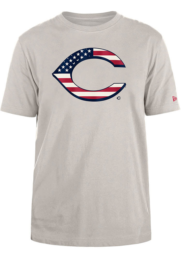 New Era Cincinnati Reds STONE American Primary Logo Short Sleeve T ...