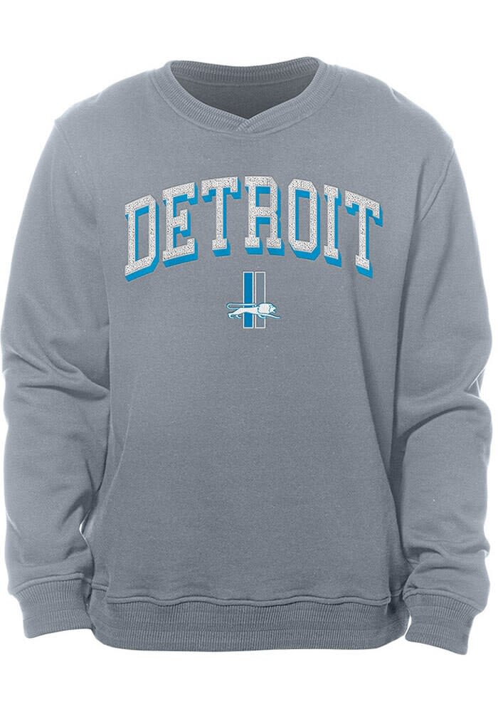 New Era Detroit Lions Mens HEATHER GREY Retro Sport Night Long Sleeve ...