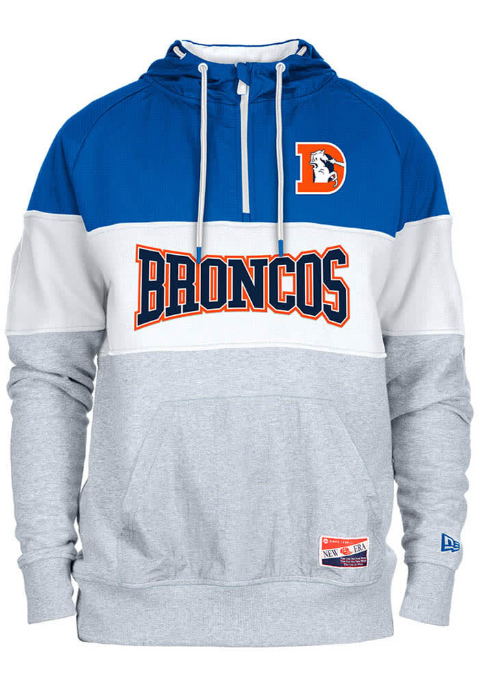 New Era Denver Broncos Mens Throwback BLUE Pullover Jackets - 590003286
