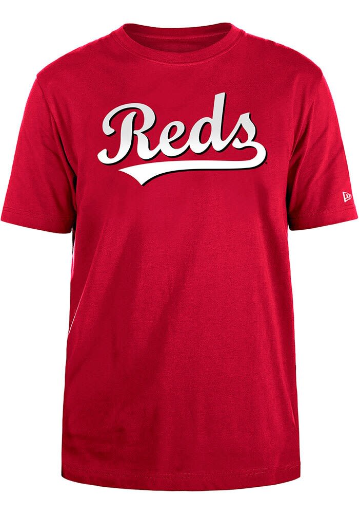 New Era Cincinnati Reds Red Script Wordmark Short Sleeve T Shirt ...
