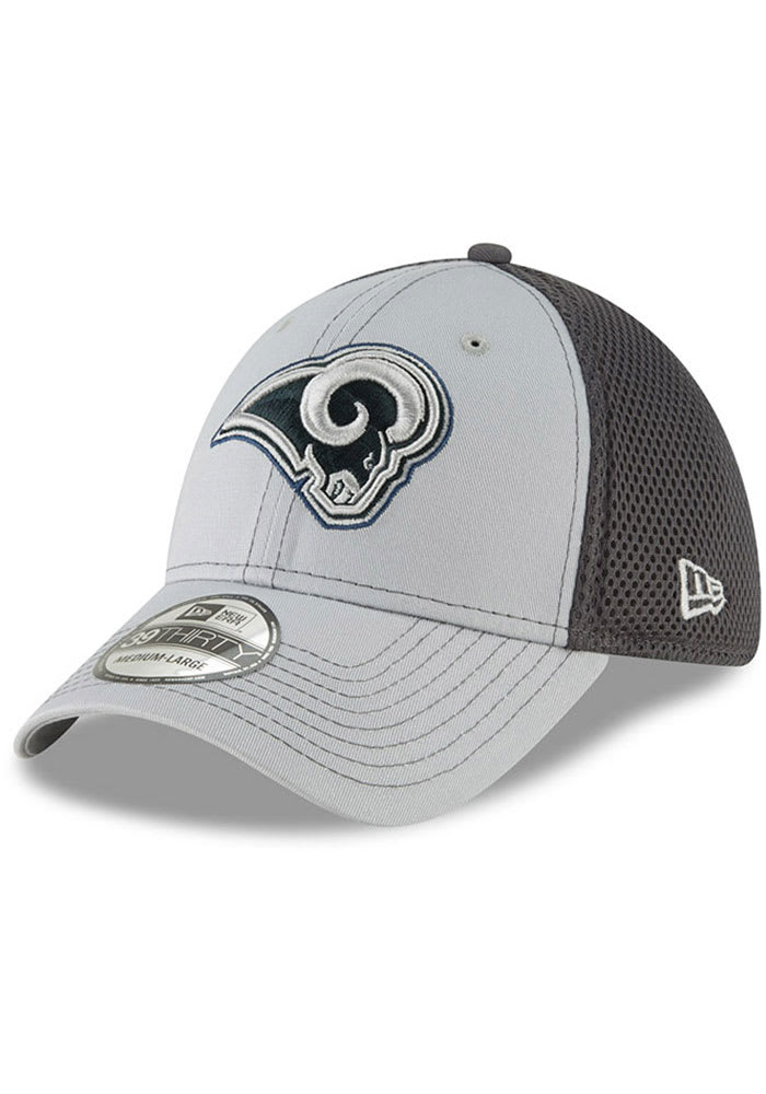 Los Angeles Rams Mens Grayed Out Neo 39THIRTY GRAY New Era Flex Hat ...