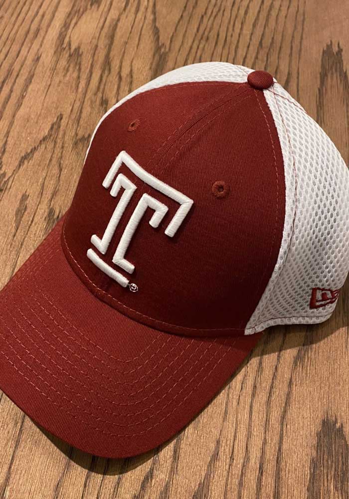Temple Owls Mens Team Neo 39THIRTY Red New Era Flex Hat - 59005382