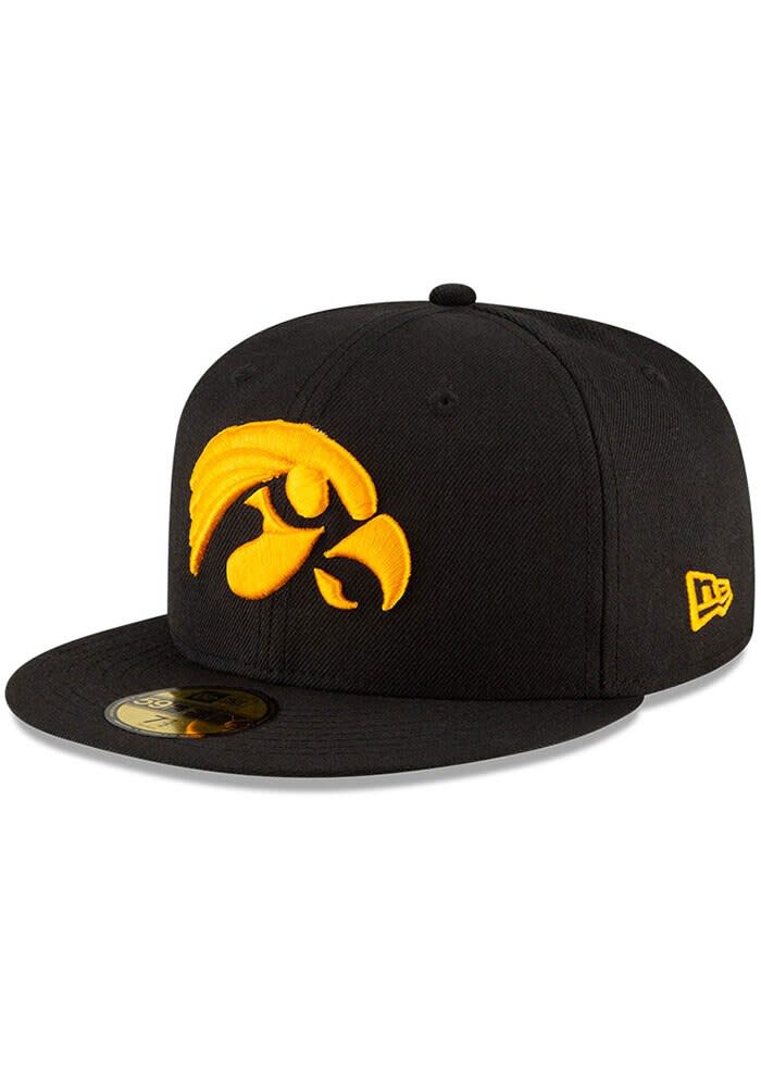 Iowa Hawkeyes New Era BLACK Logo Basic 59FIFTY Fitted Hat - 59009279