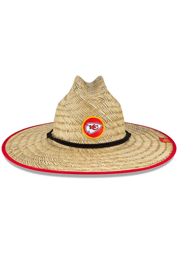 New Era Kansas City Chiefs Tan 2022 Training Camp Straw Bucket Hat