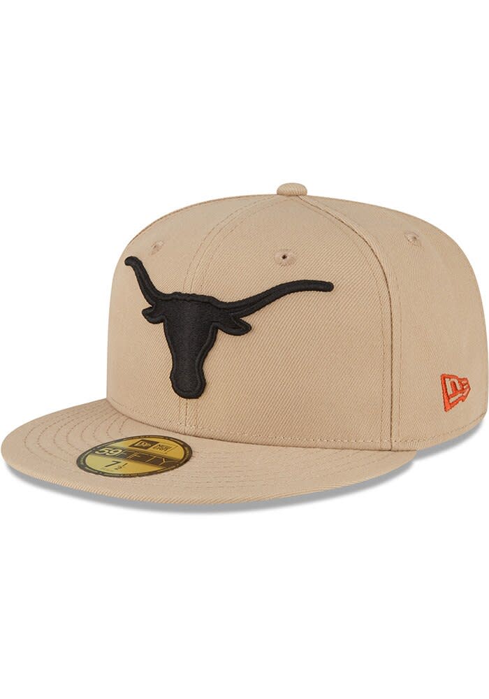Texas Longhorns Mens 2T 59FIFTY TAN New Era Fitted Hat - 59011678