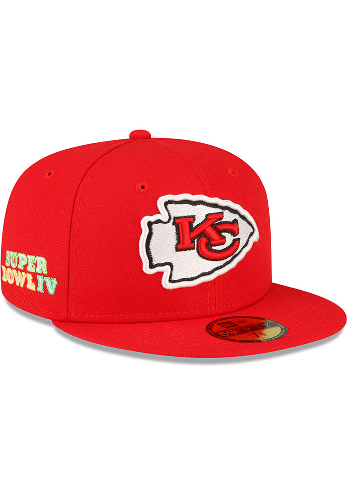 Kansas City Chiefs Mens Citrus Pop 59FIFTY Red New Era Fitted Hat ...