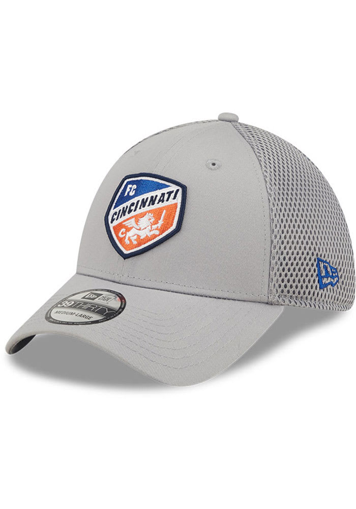 FC Cincinnati Mens Team Neo 39THIRTY GREY New Era Flex Hat - 59012108