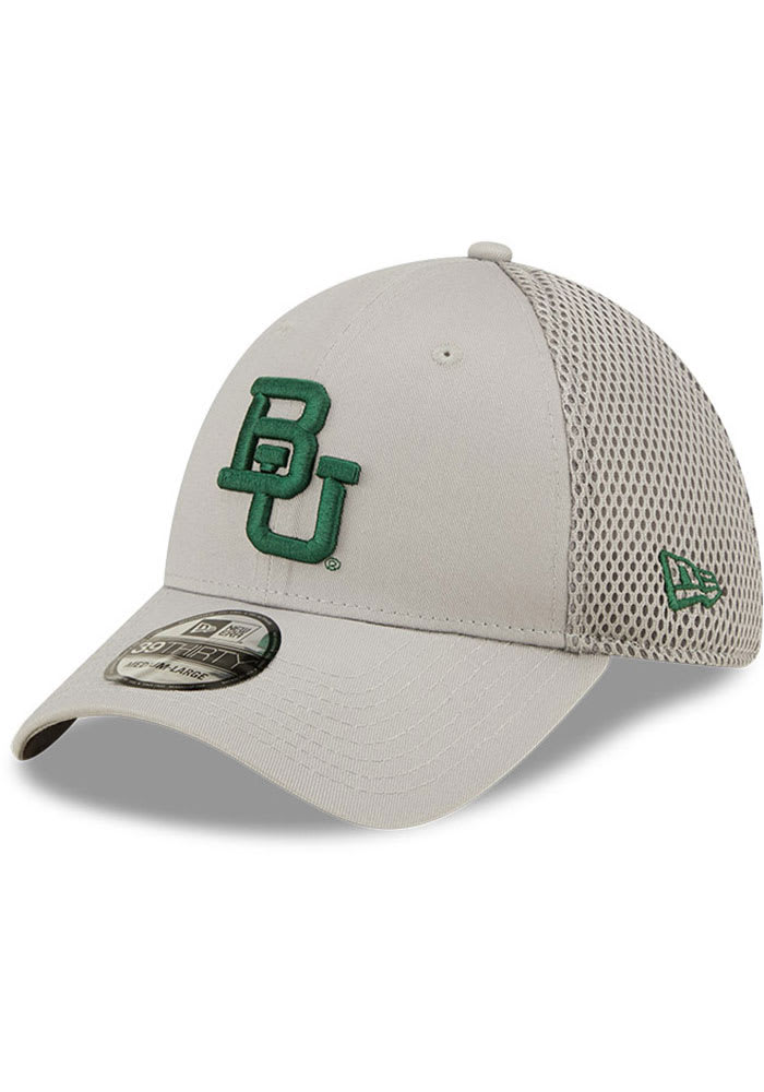 Baylor Bears Mens Team Neo 39THIRTY GREY New Era Flex Hat - 59012148