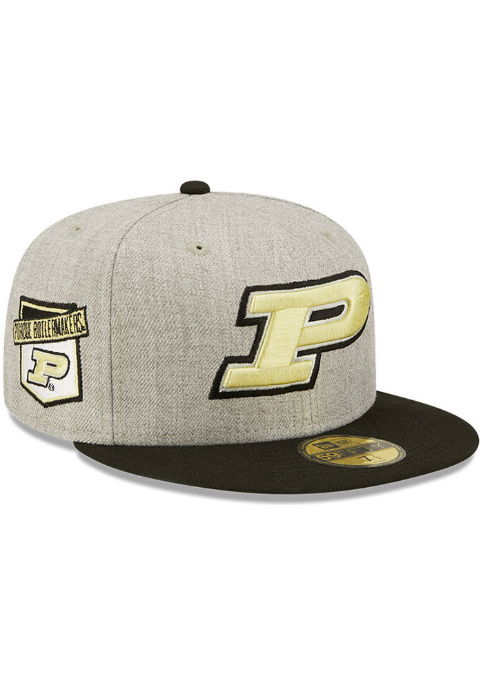 Purdue Boilermakers New Era GREY Heather Patch 59FIFTY Fitted Hat ...