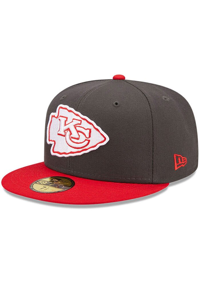 Kansas City Chiefs Mens 2T Color Pack 59FIFTY GREY New Era Fitted Hat