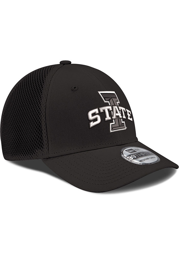 Iowa State Cyclones Mens White logo Neo 39THIRTY BLACK New Era Flex Hat ...