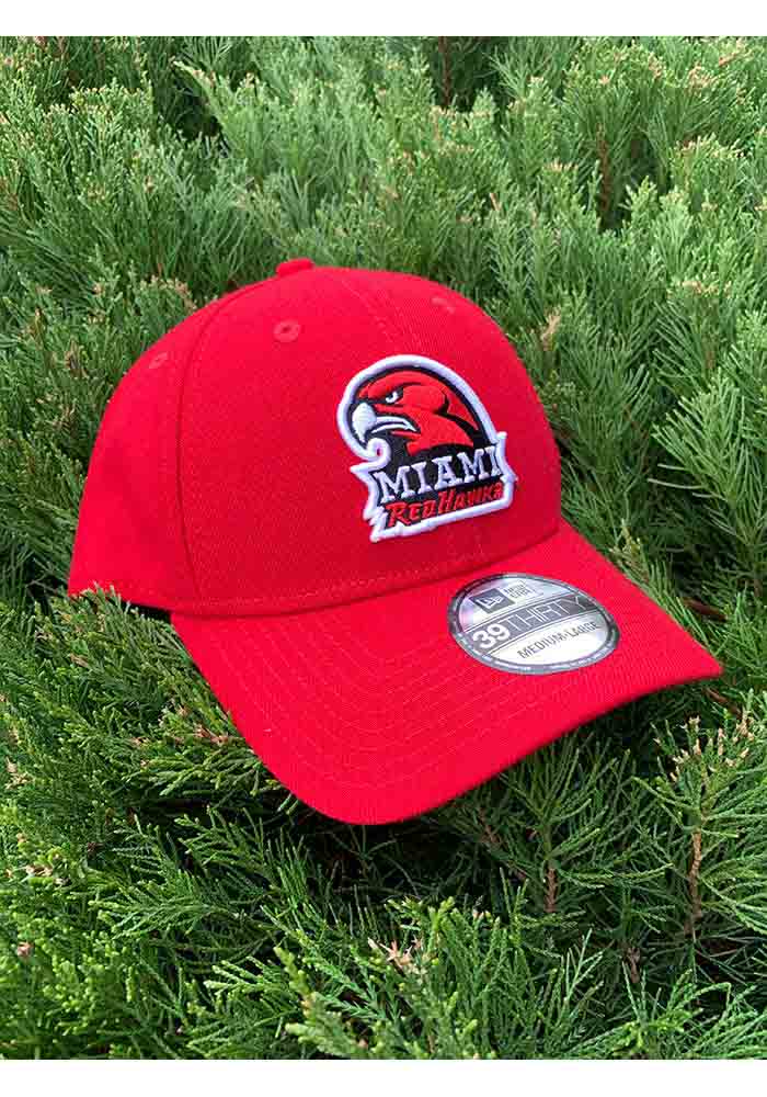 Miami RedHawks Mens Team Classic 39THIRTY Red New Era Flex Hat - 59016874