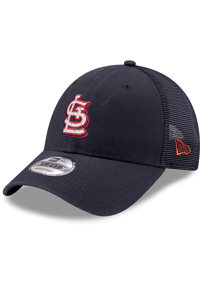 New Era St Louis Cardinals NAVY Trucker 9FORTY Classic Adjustable Hat ...