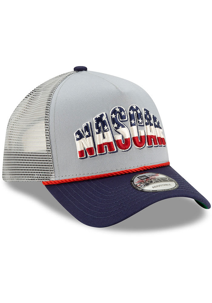 New Era NASCAR Gear GREY 9FORTY Trucker Adjustable Hat - 59017428