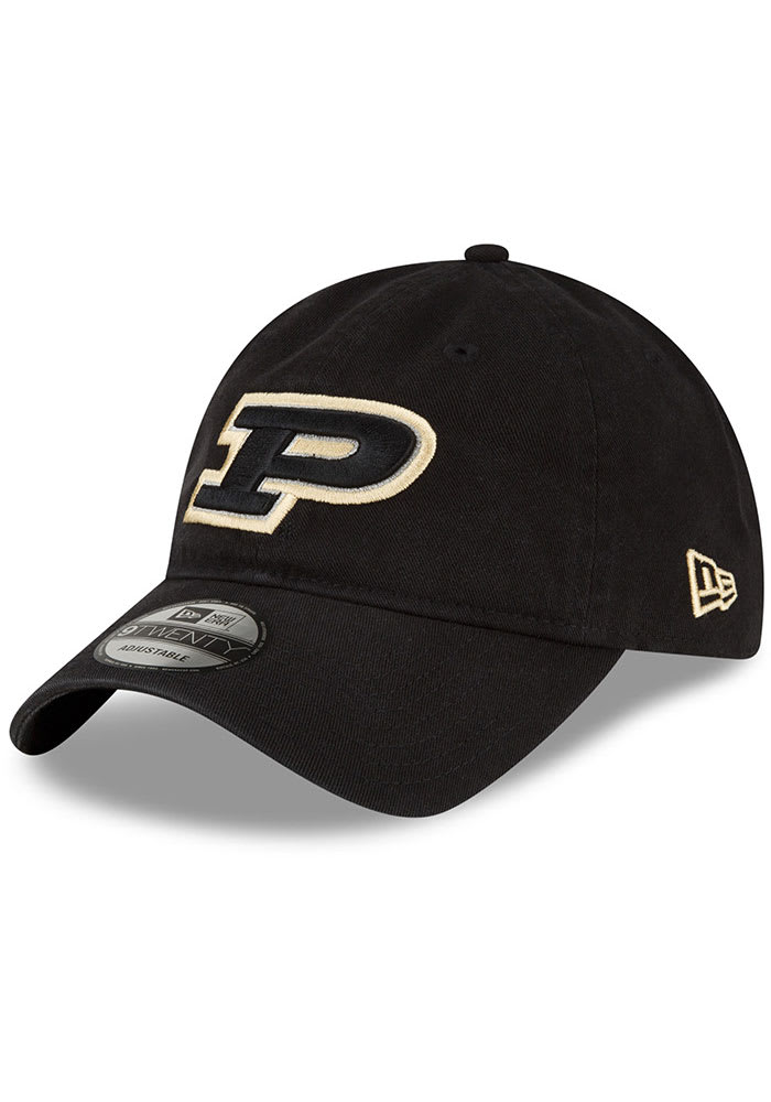New Era BLACK Purdue Boilermakers Core Classic 9TWENTY Adjustable Hat ...