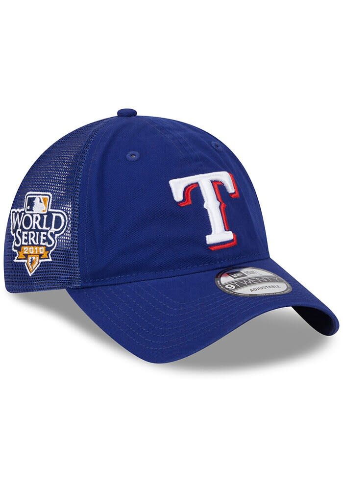 New Era Texas Rangers BLUE Distinct Trucker 9TWENTY Adjustable Hat ...