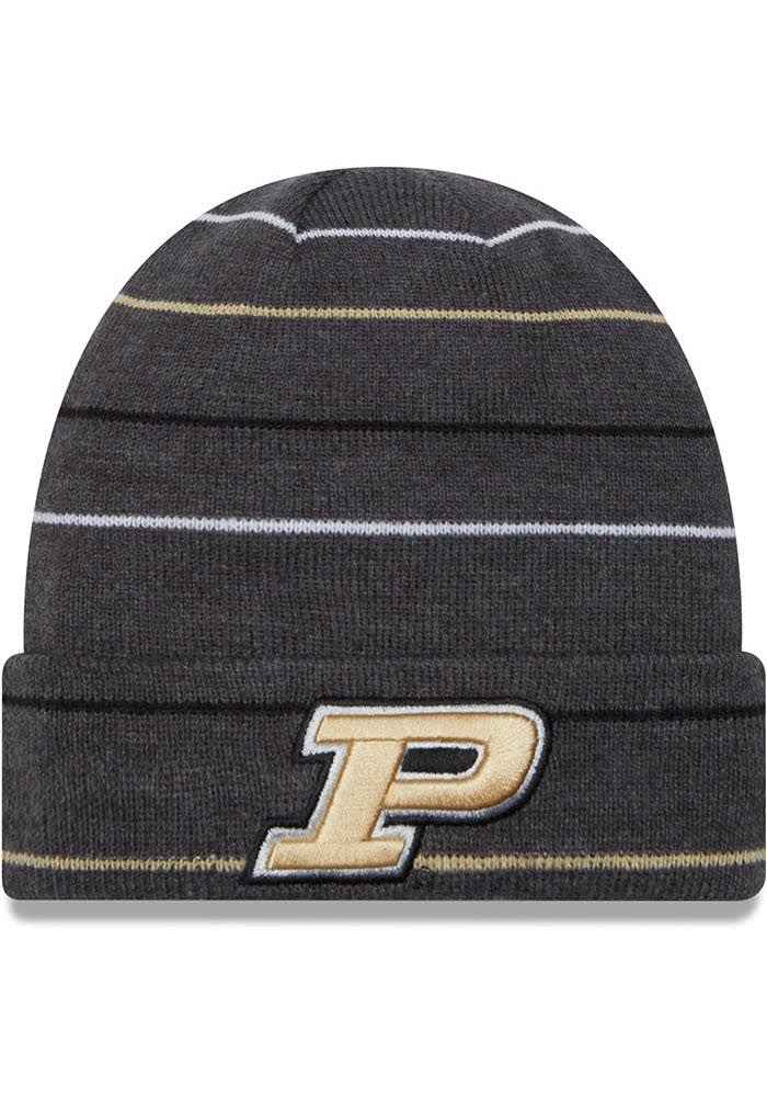 Purdue Boilermakers New Era Rowed Cuff Mens Knit Hat - GREY