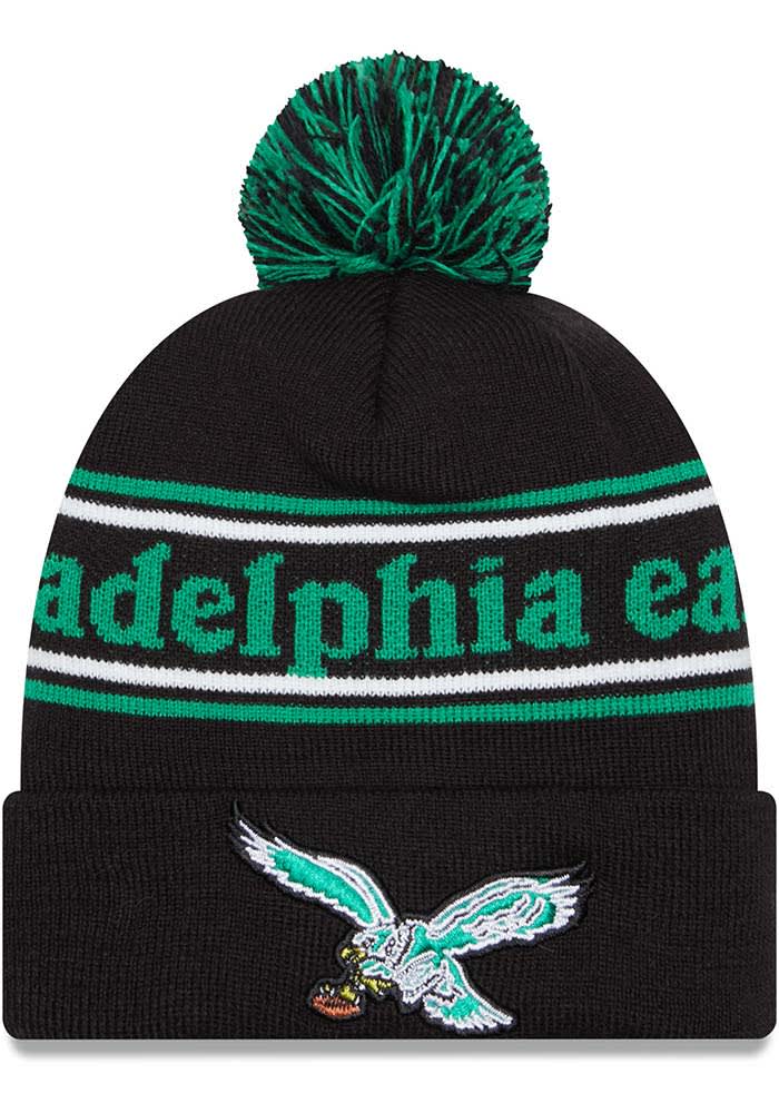 Philadelphia Eagles New Era BLACK Retro Marquee Knit Knit Hat - 59020312