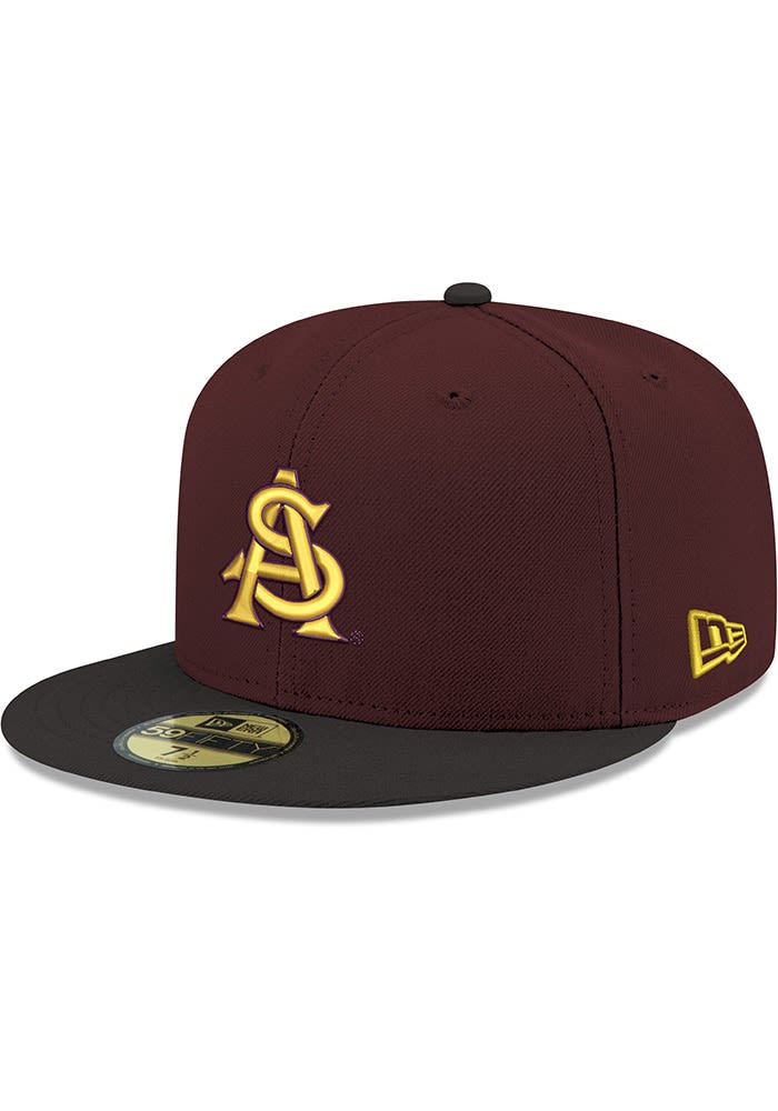 Arizona State Sun Devils New Era MAROON AS Logo 2T 59FIFTY Fitted Hat ...