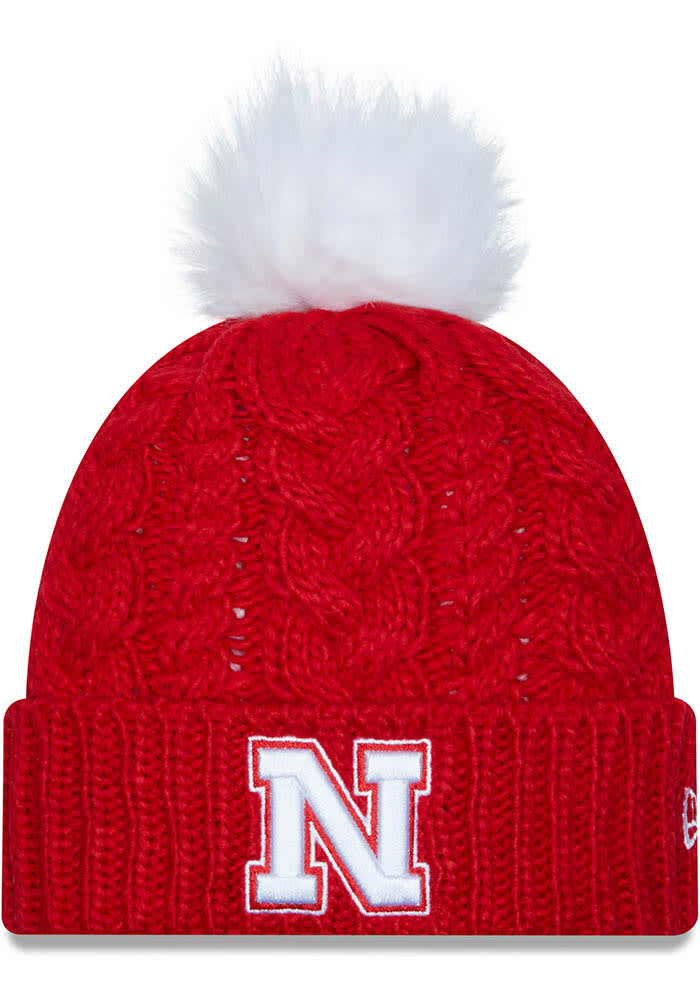 Nebraska Cornhuskers New Era Womens Red Pom Cuff Knit Hat - 59021713